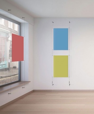 Wall to Wall Cable Displays (Orange) - hangingsystem.uk