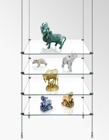 Glass Shelving with Display Rods (Single Column) https://hangingsystem.uk/